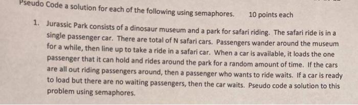 Solved Pseudo Code a solution for each of the following | Chegg.com