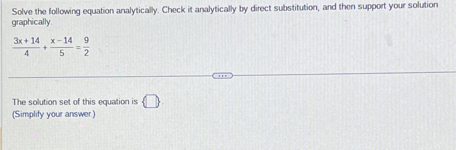 Solved Solve the following equation analytically. Check it | Chegg.com