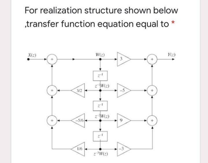 Solved For realization structure shown below ,transfer | Chegg.com