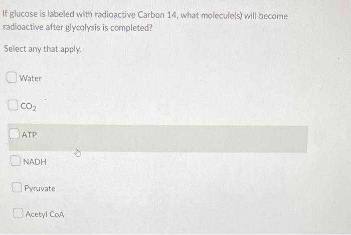 [Solved]: If glucose is labeled with radioactive Carbon 14