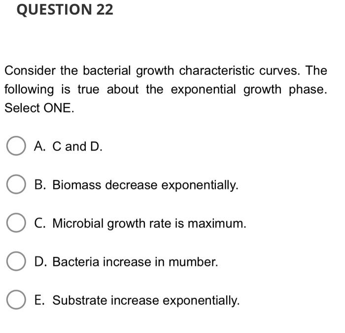 Consider the bacterial growth characteristic curves. | Chegg.com