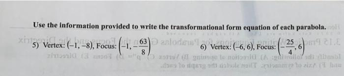 Solved use the information provided to write the | Chegg.com