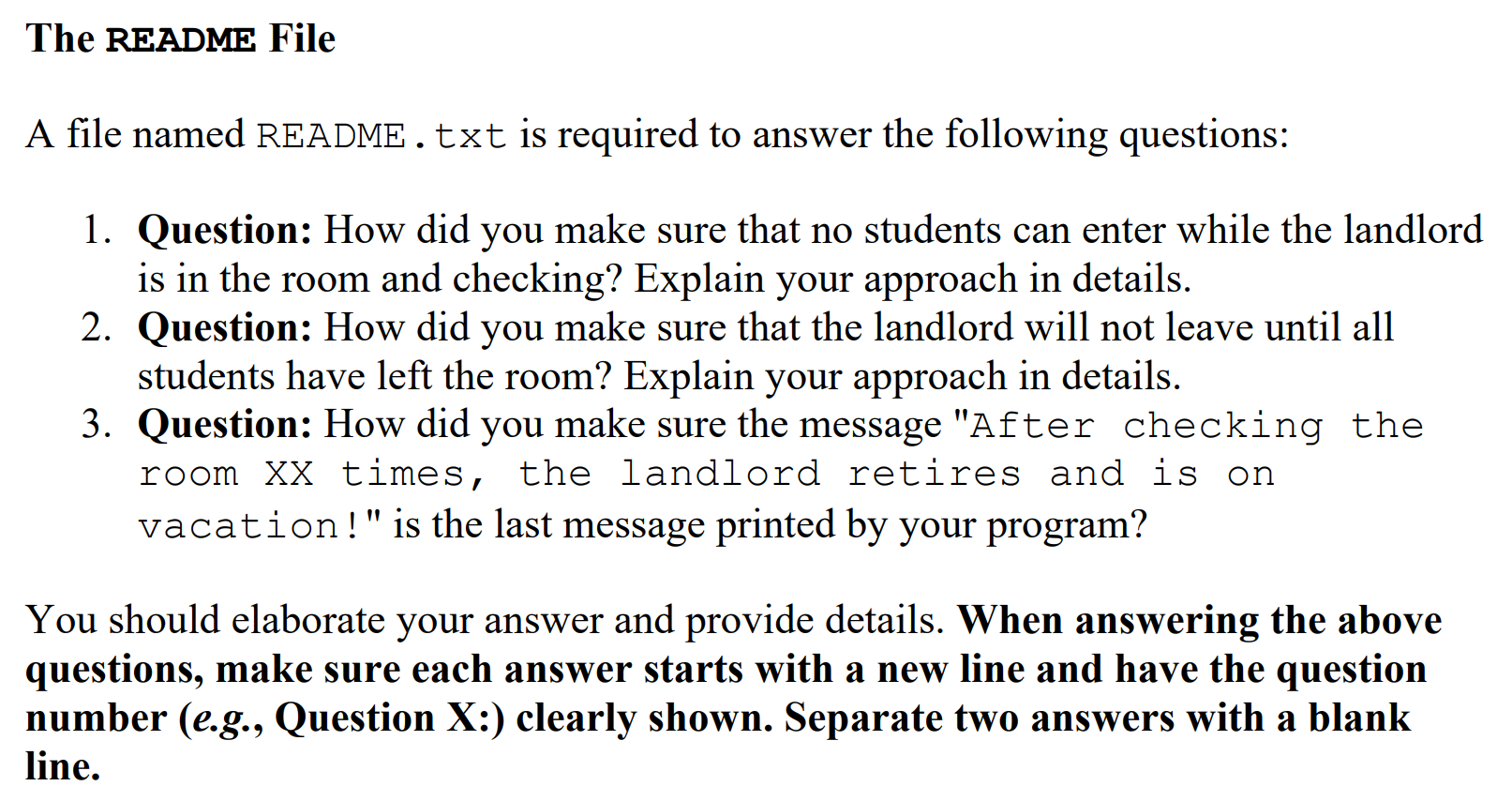 Solved Program can only use semaphores and locks. Anything | Chegg.com