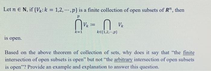 Solved Let n∈N, if {Vk:k=1,2,⋯,p} is a finite collection of | Chegg.com