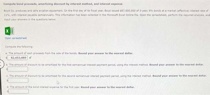 Solved Compute bond proceeds, amortizing discount by | Chegg.com