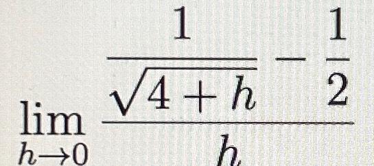 Solved limh→014+h2-12h | Chegg.com