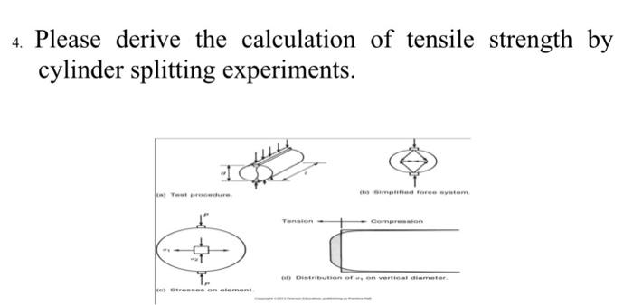 Solved 4. Please derive the calculation of tensile strength | Chegg.com
