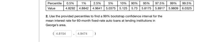 Solved 2. Use the provided percentiles to find a 99% | Chegg.com