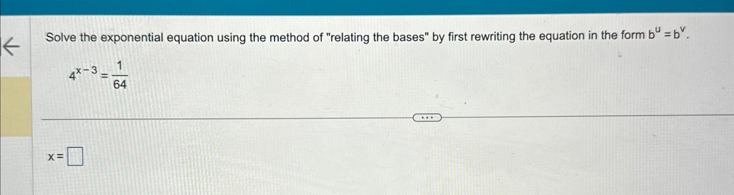 Solved Solve the exponential equation using the method of | Chegg.com