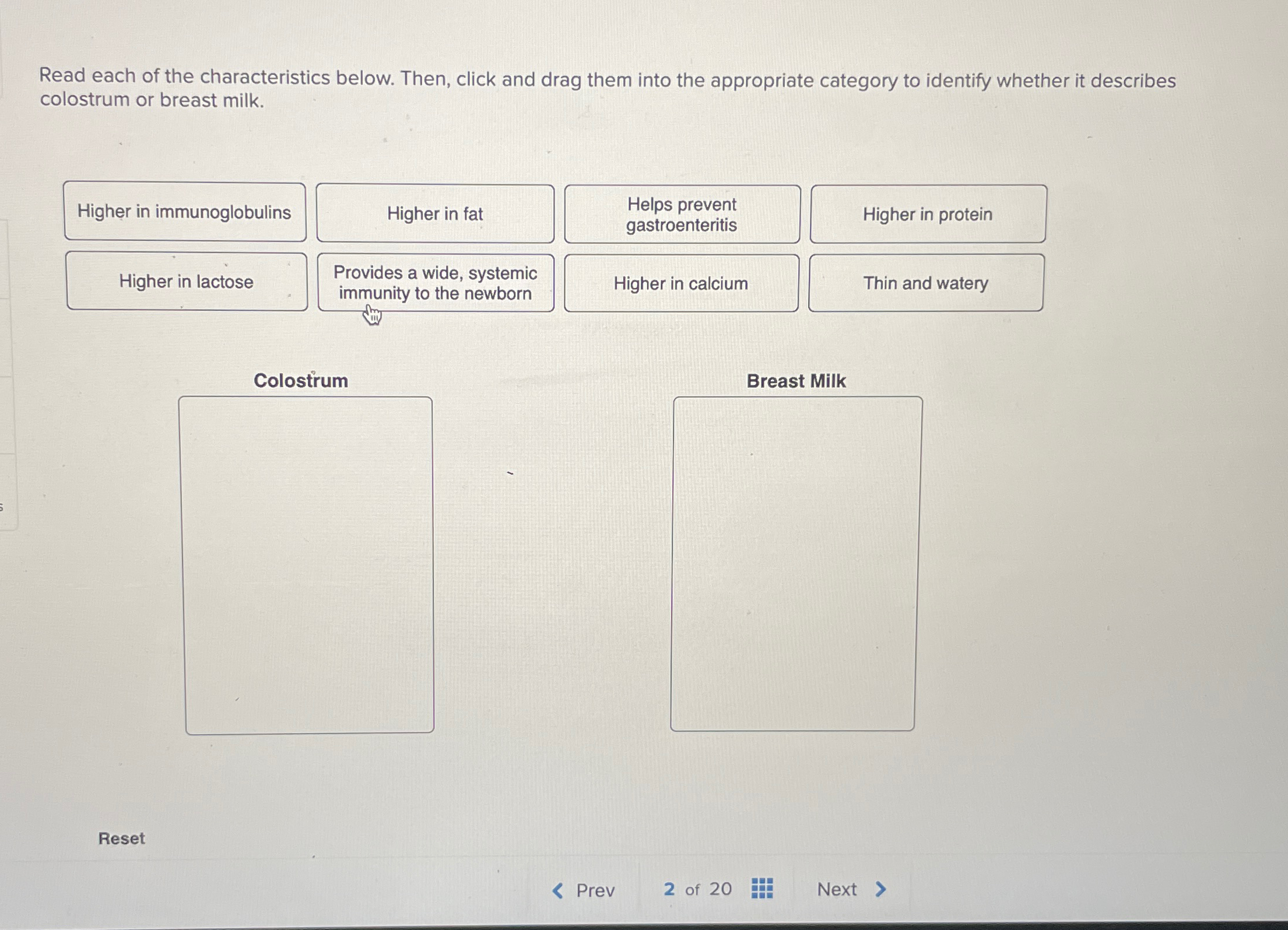 Solved Read each of the characteristics below. Then, click | Chegg.com