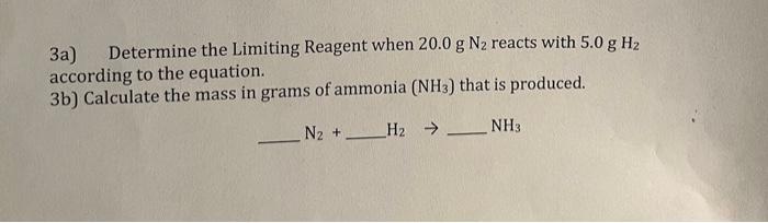Solved Stoichiometry Limiting Reagents Part A: Determine the | Chegg.com