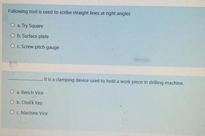 Solved Following tool is used to scribe straight lines at | Chegg.com