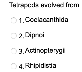 Solved Tetrapods evolved | Chegg.com