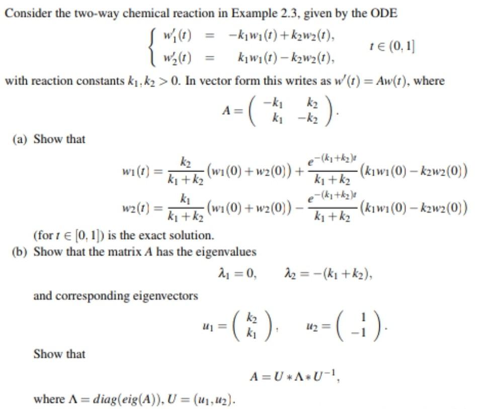 Solved Consider the two-way chemical reaction in Example | Chegg.com