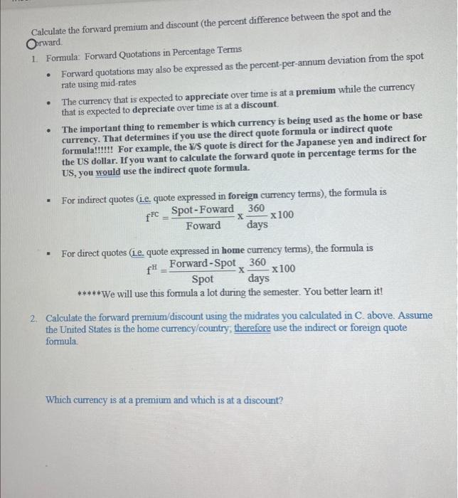 Solved 2. Calculate the outright forward quote from points | Chegg.com