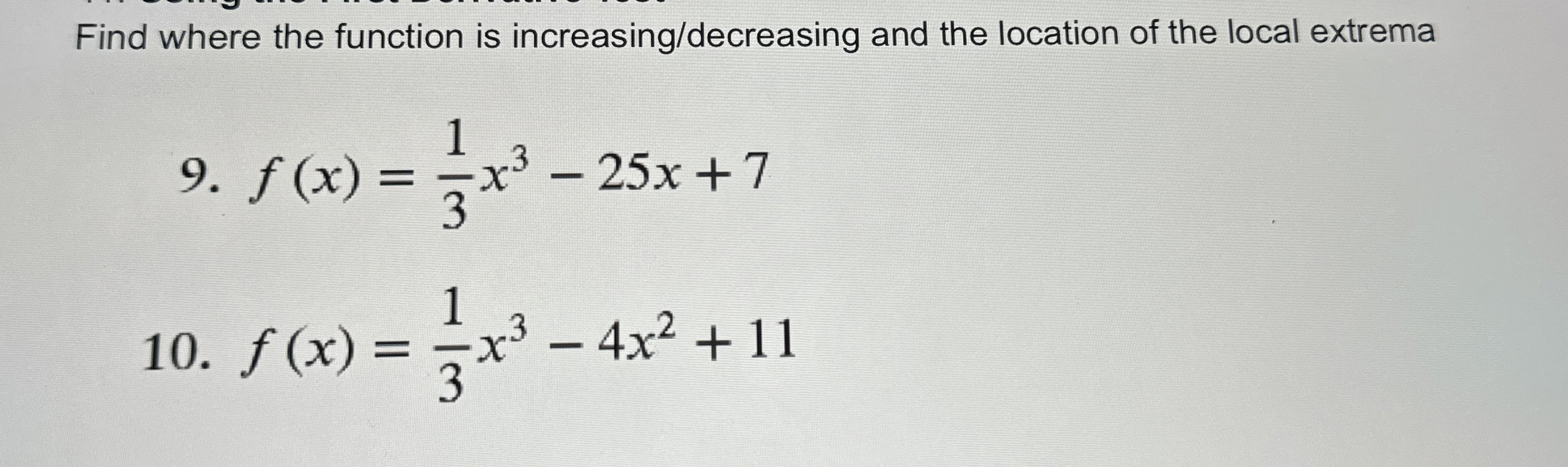 Solved Find where the function is increasing/decreasing and | Chegg.com