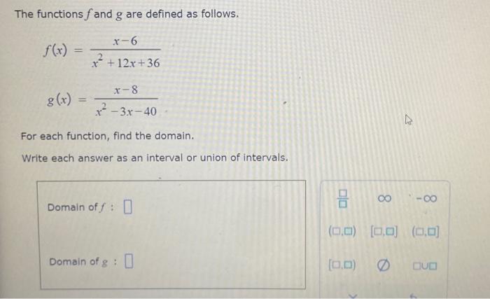 Solved The functions f and g are defined as follows. | Chegg.com