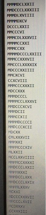 Solved Roman numerals Problem 89 For a number written in | Chegg.com