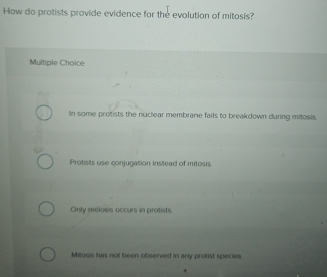 Solved How do protists provide evidence for the evolution of | Chegg.com