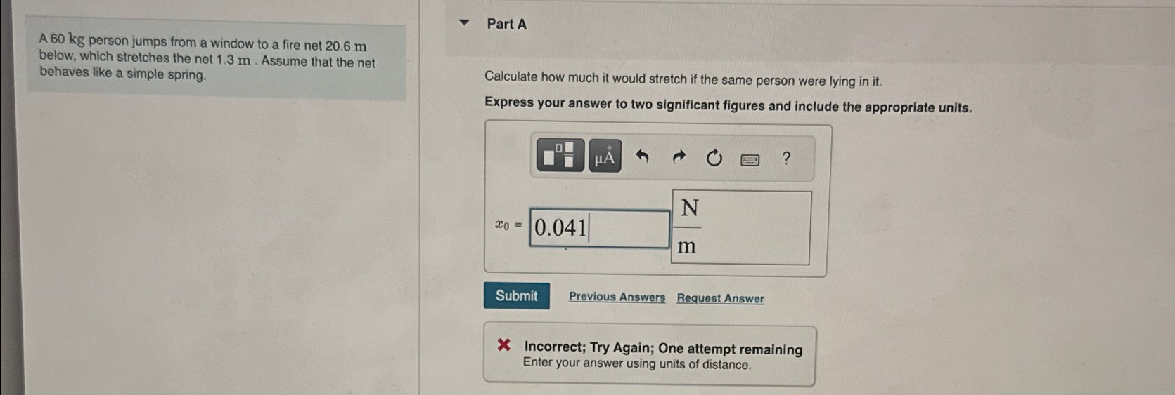 Solved A 60kg ﻿person jumps from a window to a fire net | Chegg.com