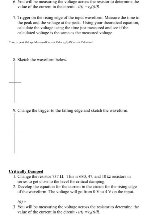 Solved Transient Response of Series RLC Circuits using | Chegg.com