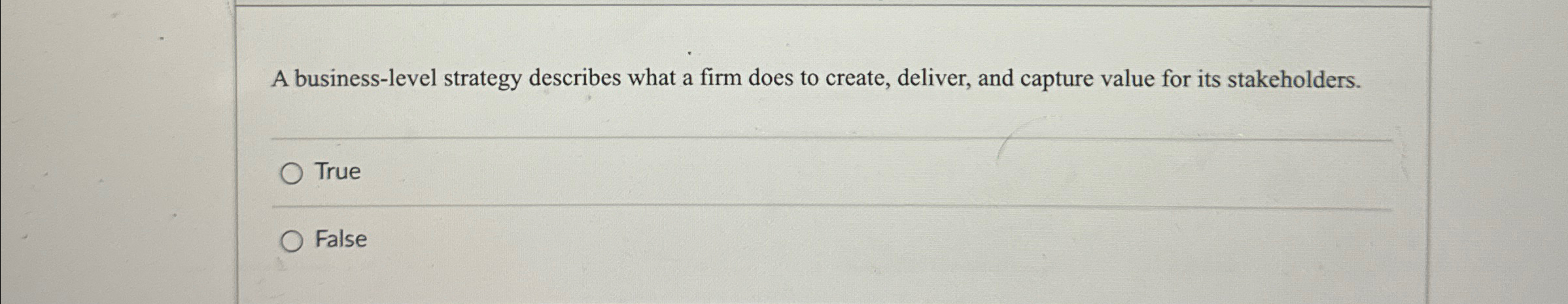 Solved A business-level strategy describes what a firm does | Chegg.com