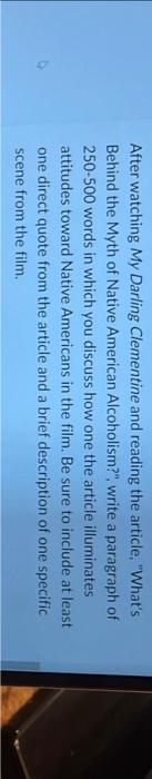 After watching My Darling Clementine and reading the | Chegg.com