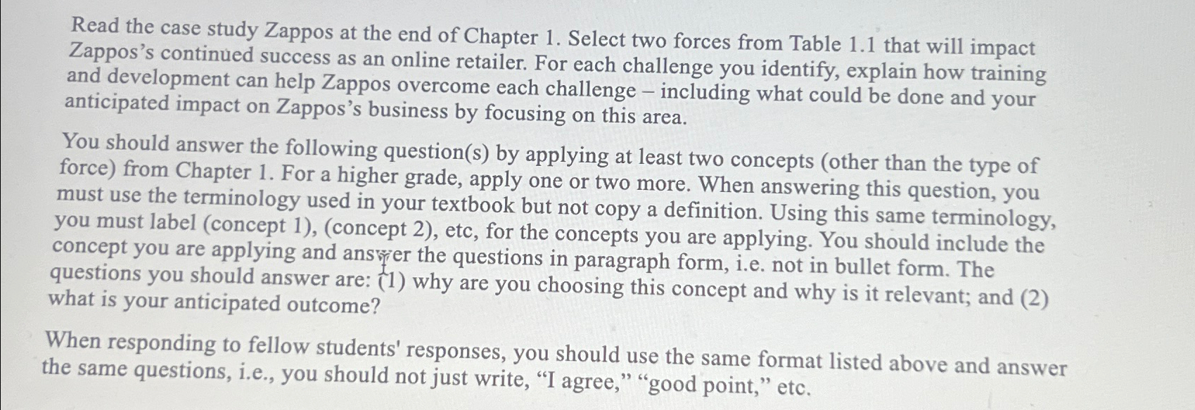Solved Read the case study Zappos at the end of Chapter 1. | Chegg.com