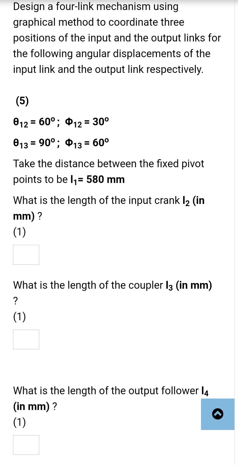 Solved Design a four-link mechanism using graphical method | Chegg.com