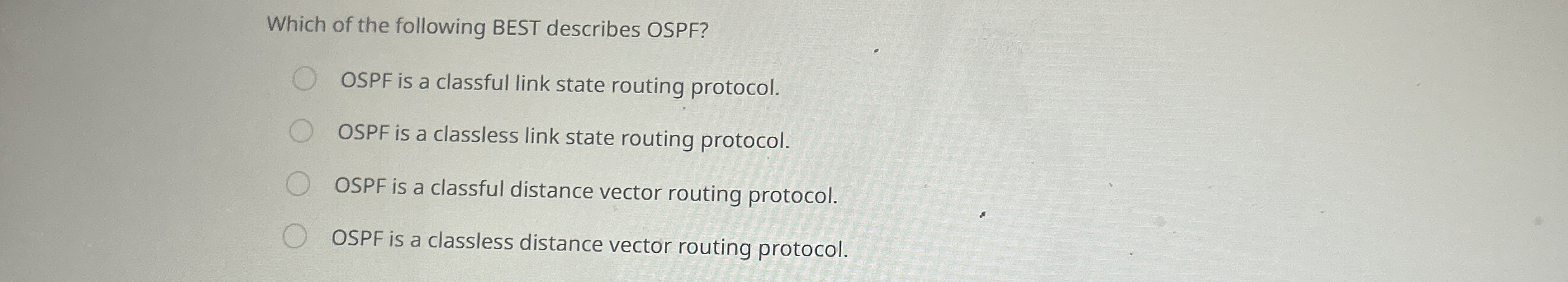 Solved Which of the following BEST describes OSPF?OSPF is a | Chegg.com