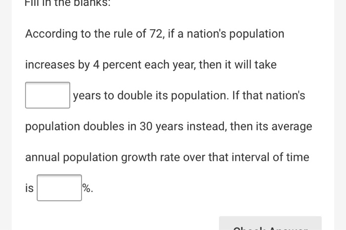 Solved Full In the blanks! According to the rule of 72, if a | Chegg.com