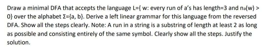 Solved Draw a minimal DFA that accepts the language L={w : | Chegg.com