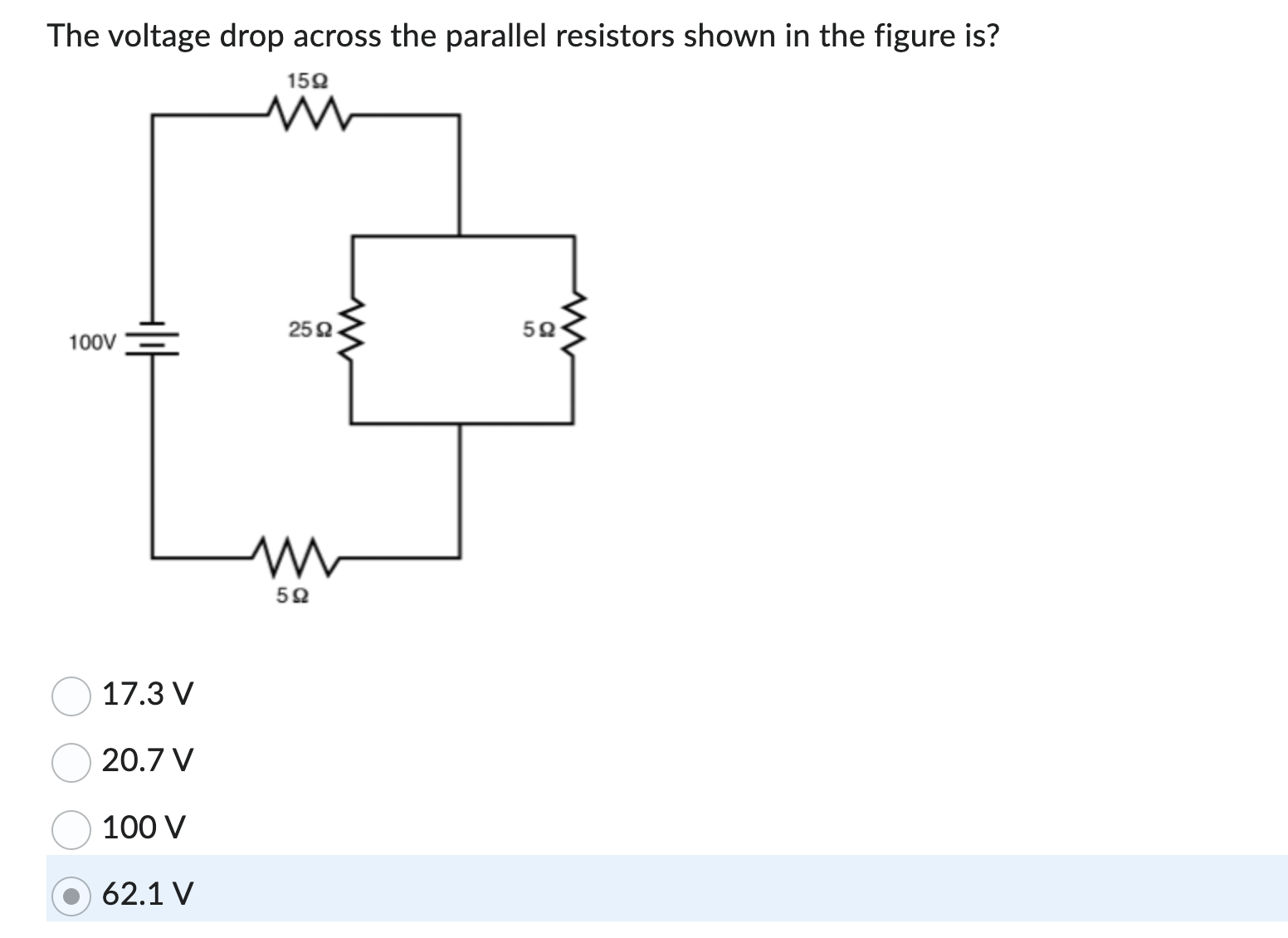 [Solved]: The voltage drop across the parallel resistors