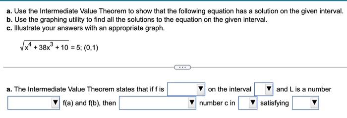 Solved a. Use the Intermediate Value Theorem to show that | Chegg.com