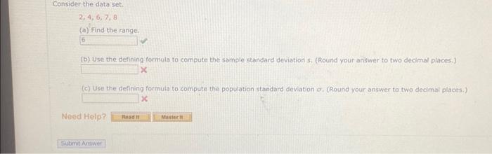 Solved 2,4,6,7,8 (a) find the range. (b) Use the defining | Chegg.com