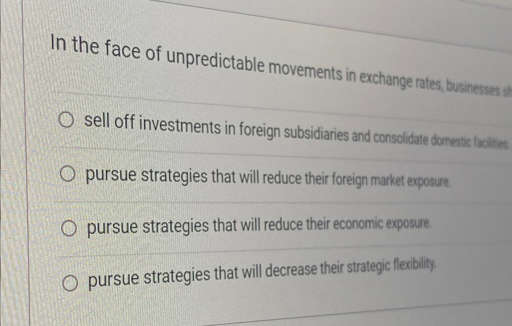 Solved In the face of unpredictable movements in exchange | Chegg.com