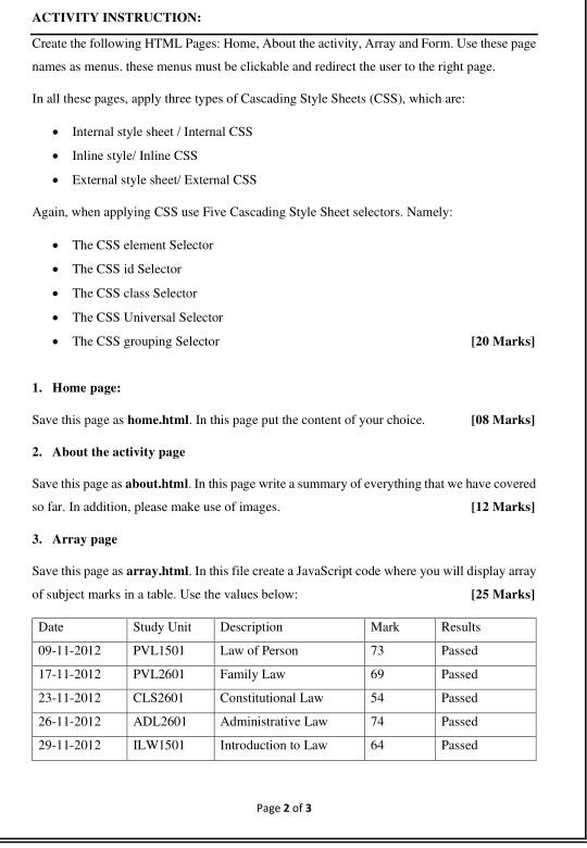 Solved Create the following HTML Pages: Home, About the | Chegg.com