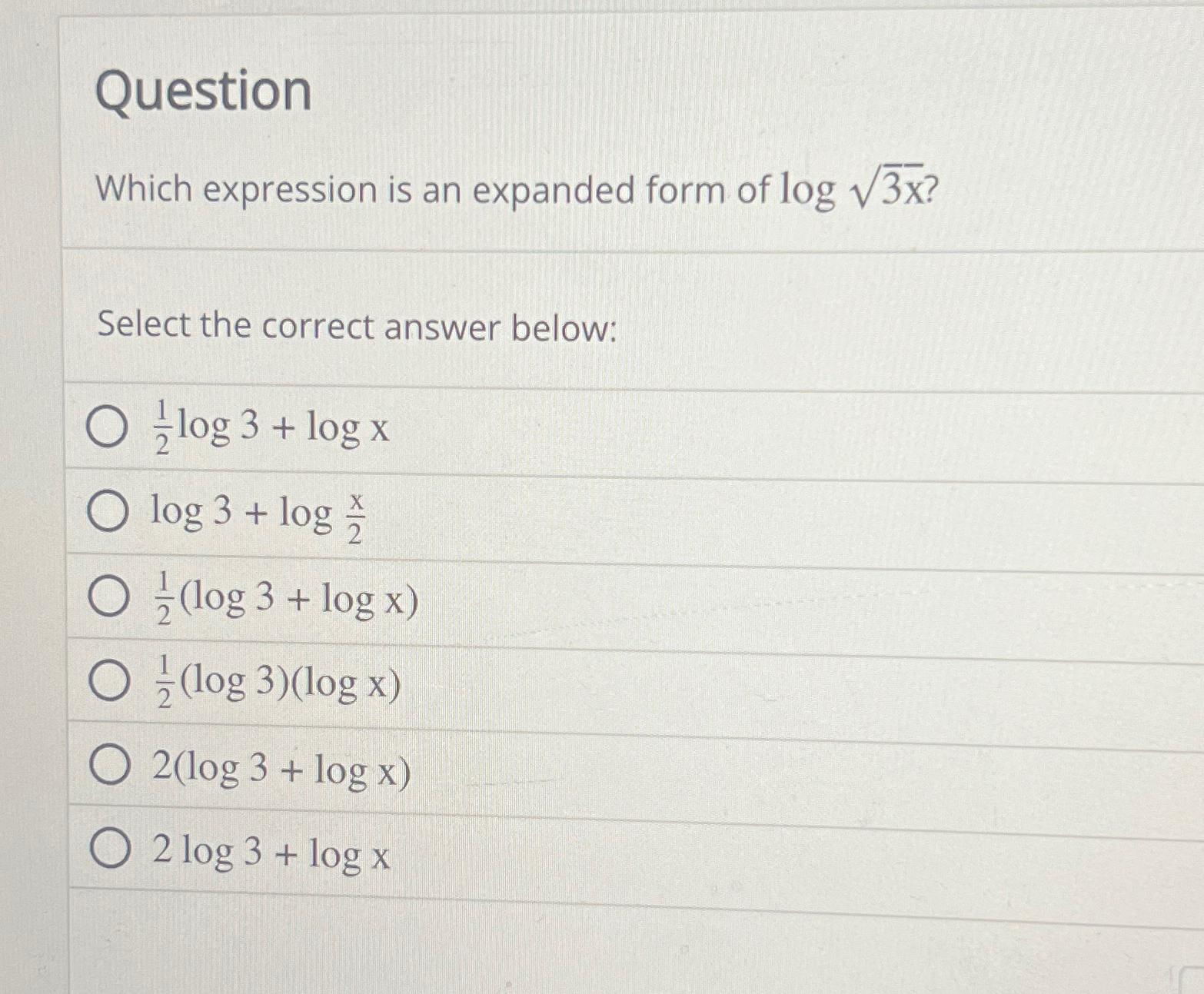 Solved QuestionWhich expression is an expanded form of | Chegg.com
