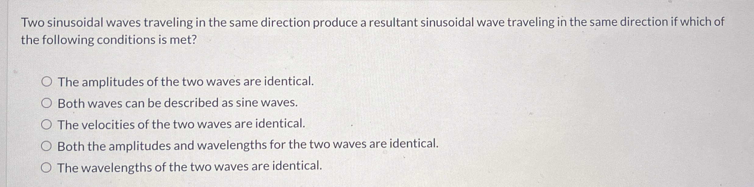 Solved Two sinusoidal waves traveling in the same direction | Chegg.com