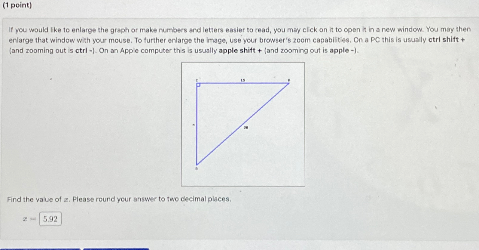 Solved (1 ﻿point)If you would like to enlarge the graph or | Chegg.com