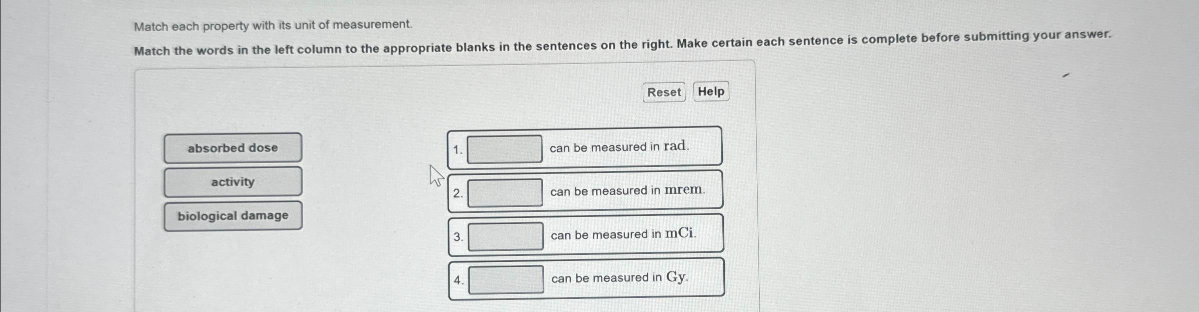 Solved Match each property with its unit of | Chegg.com