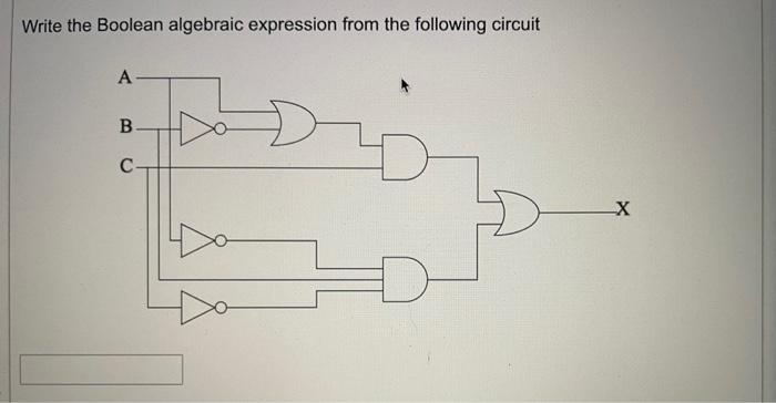 Solved Write the Boolean algebraic expression from the | Chegg.com