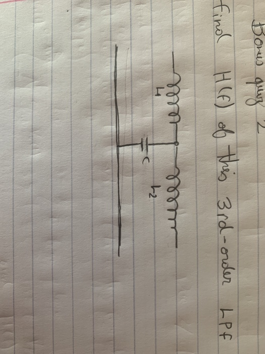 Solved Find H(f) of this 3rd order LPF (transfer function) | Chegg.com