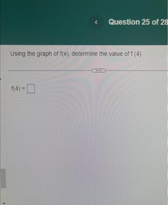 Solved Using the graph of f(x), determine the value of f(4) | Chegg.com Solved Using the graph of f(x), determine the value of f(4) | Chegg.com