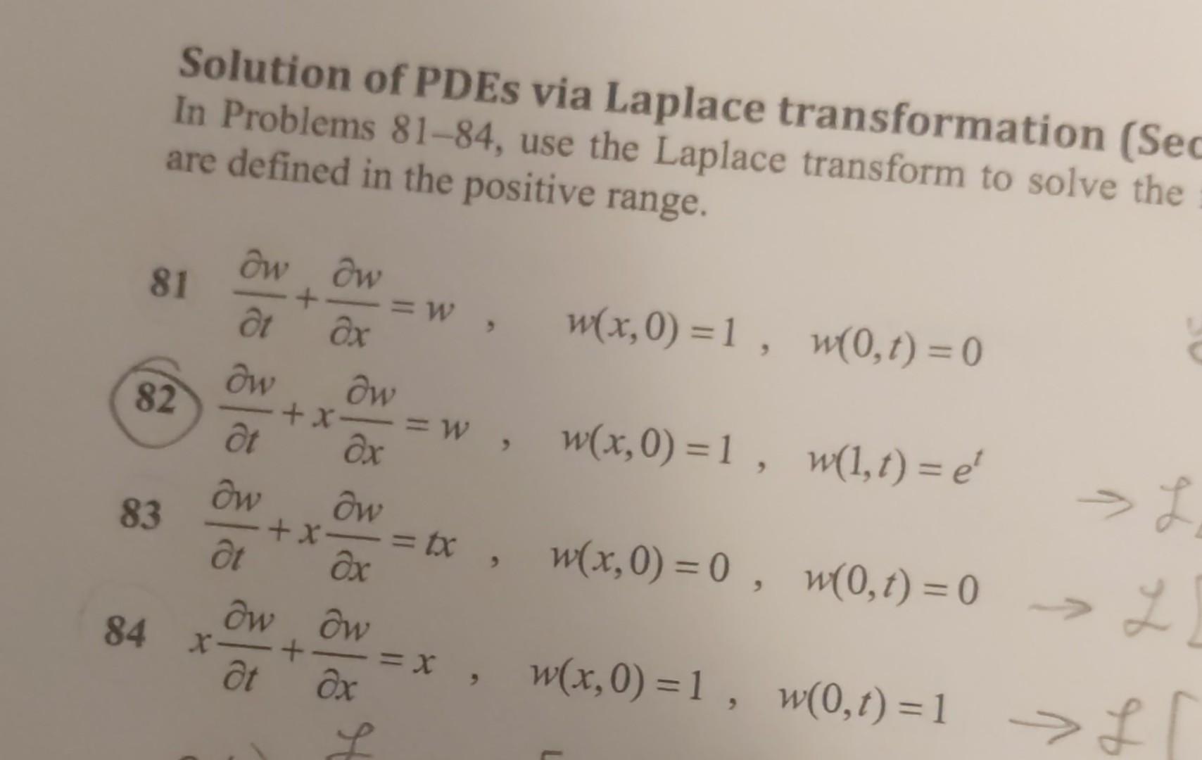 Solved Solution of PDEs via Laplace transformation (Sec In | Chegg.com