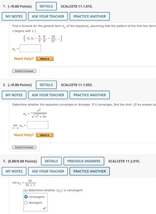 Solved Find a formula for the general term an of the | Chegg.com