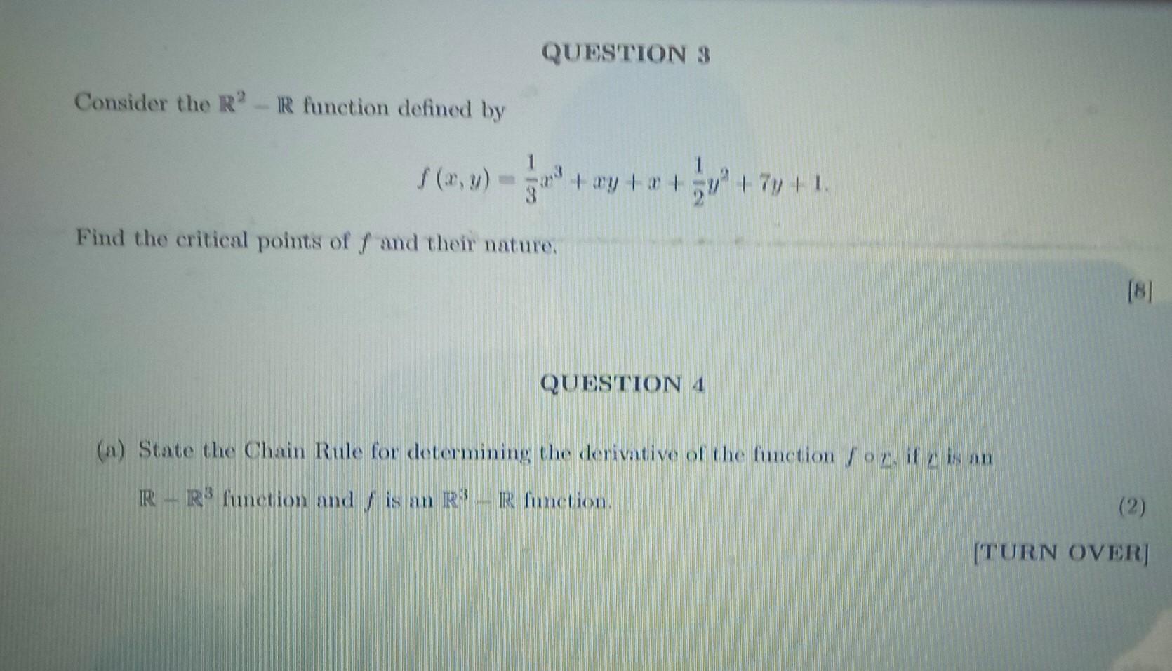 Solved Consider the R2−R function defined by | Chegg.com