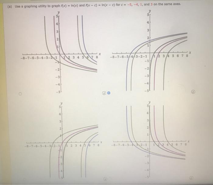 Solved (a) Use a graphing utility to graphX) - In(x) and (x | Chegg.com