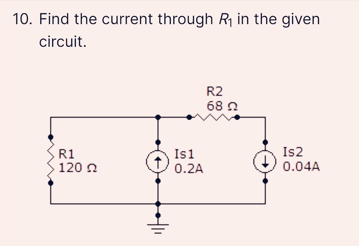 Solved Find the current through R1 ﻿in the given circuit.no | Chegg.com