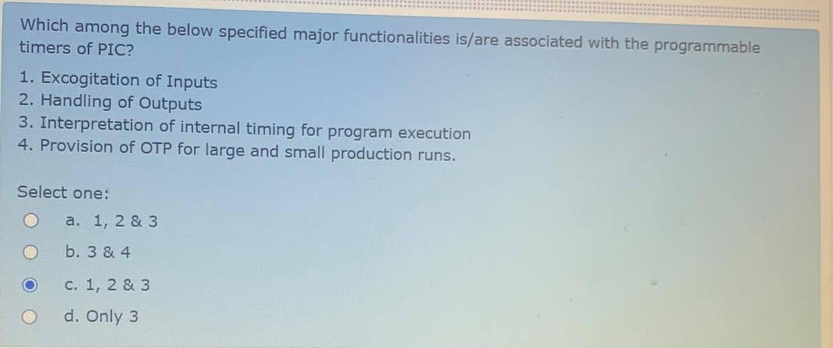 Solved Which among the below specified major functionalities | Chegg.com